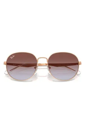 Ray-ban 57mm Phantos Round Sunglasses - Rose Gold
