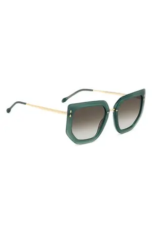 Isabel Marant 55mm Gradient Cat Eye Sunglasses - Gold Green/green Shaded