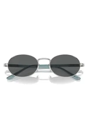 Persol Persol 55mm Oval Sunglasses Silver