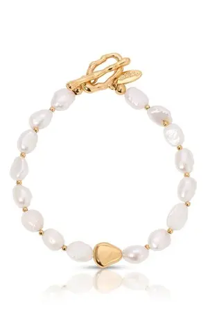 Ettika Freshwater Pearl Bracelet - Gold