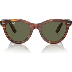 Ray-ban 51mm Polarized Oval Wayfarer Sunglasses - Striped Hava