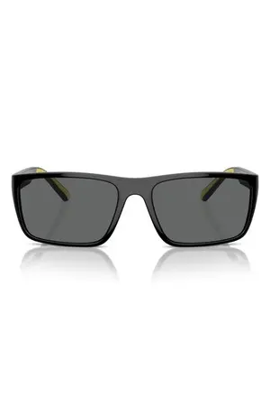 SCUDERIA FERRARI 59mm Rectangular Sunglasses - Black