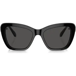 SWAROVSKI Swarovski 55mm Cat Eye Sunglasses Black