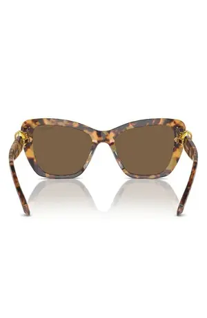 SWAROVSKI 55mm Cat Eye Sunglasses - Dark Brown
