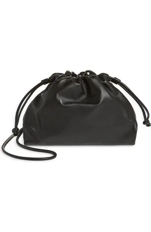 Cos Leather Drawstring Bucket Bag