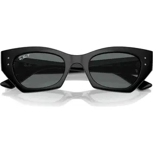 Ray-ban Zena 52mm Polarized Irregular Sunglasses - Black