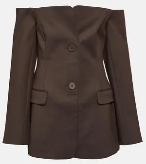 SIR THE LABEL Sandrine Off-shoulder Blazer Dress - Brown