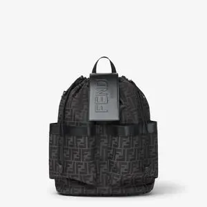 Fendi Ff Jacquard Strike Medium Backpack - Black