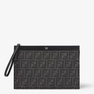 Fendi Ff Jacquard Flat Pouch - Black
