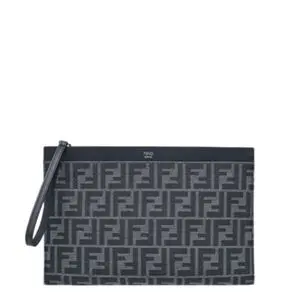 Fendi FF Jacquard Flat Pouch Blue