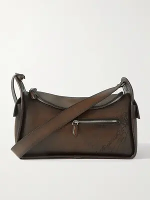 Berluti Barrel Scritto Venezia Leather Messenger Bag - Brown