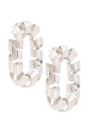 Rabanne Xl Link Twist Earrings - Silver