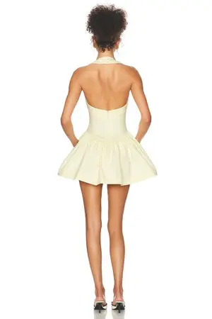 HELSA Faille Halter Mini Dress