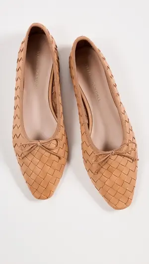 LOEFFLER RANDALL Landry Woven Flats - Honey