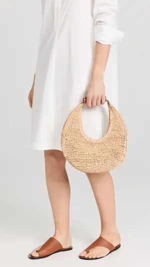 Staud Moon Raffia Tote Bag - Natural/tan