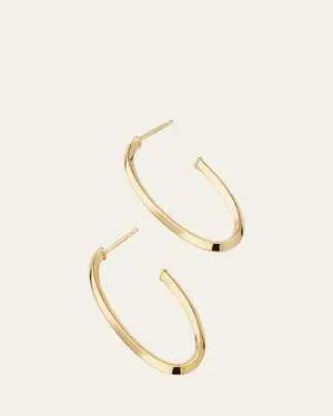 Lana Jewelry 14k Yellow Oval Hoop Earrings