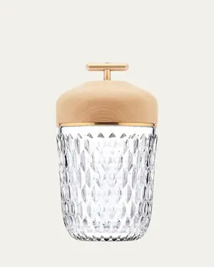 SAINT LOUIS Folia Clear Woodbrushed Brass Finish Portable Lamp - One-color
