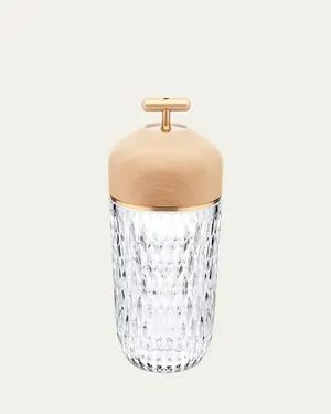 SAINT LOUIS Folia Clear Woodbrushed Brass Finish Portable Lamp