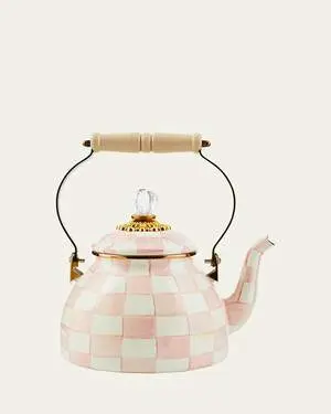 MACKENZIE-CHILDS Rosy Check Enamel Tea Kettle, 2 Quarts - One-color