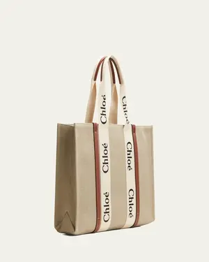 Chloé Woody Large Tote Bag - White/brown