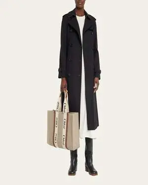 Chloé Woody Large Tote Bag - White/brown