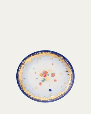 CORALLA MAIURI Villa Borghese Apollo Bianco Dessert Coupe Plate - Blue