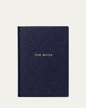 Smythson The Boss Cross-Grain Leather Notebook - Navy