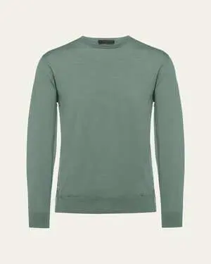 Prada Superfine Wool Crewneck - Salvia