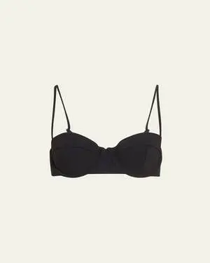 Simkhai Spenser Stitched Bikini Top - Black