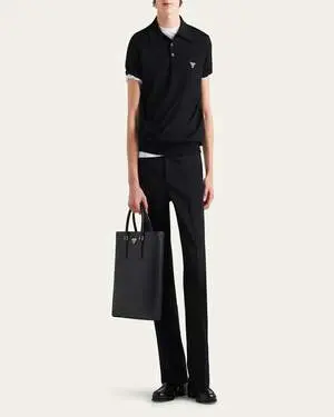 Prada Wool Logo Polo - Nero
