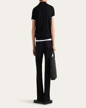 Prada Wool Logo Polo - Nero