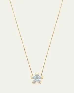 Sara Weinstock 18k Lierre Pear Diamond Flower Station Necklace - Gold