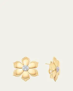 Sara Weinstock 18k Lierre Diamond Flower Stud Earrings - Gold