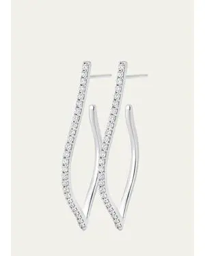 Sara Weinstock 18k Veena Diamond Hoop Earrings - White