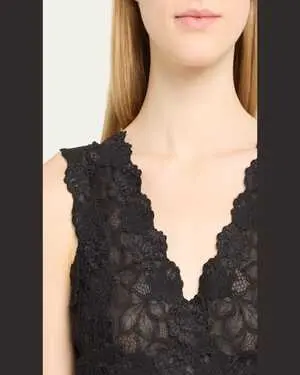 Natori Floral Lace Tank - Black
