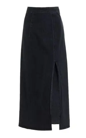 TRIARCHY Ms. Madison High-rise Denim Maxi Skirt