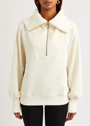 Varley Vine Ribbed Half-zip Sweatshirt - Ivory
