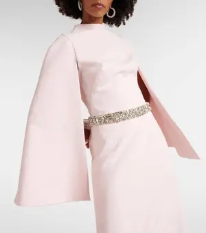 Safiyaa Harper Embellished Caped Gown