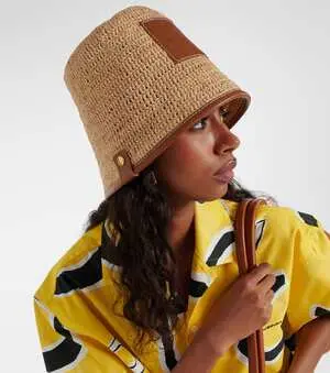 Jacquemus Le Bob Soli Raffia Bucket Hat