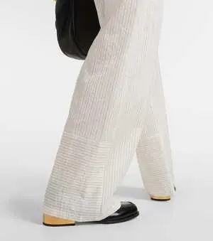 Max Mara Xero Pinstripe Palazzo Pants - White
