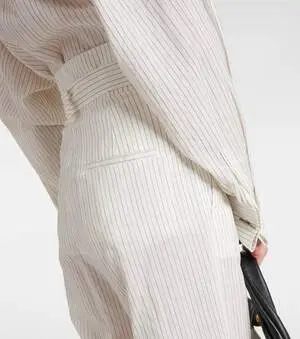 Max Mara Xero Pinstripe Palazzo Pants - White