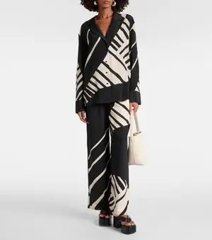 SIR. Printed Wide-leg Pants