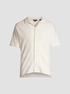 Vince Bouclé Button-front Camp Shirt - Bone