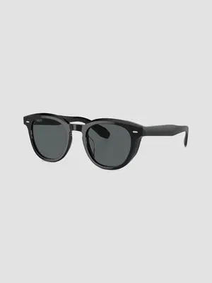 Oliver Spencer N.05 48mm Rounded Square Sunglasses - Black Blue Grey