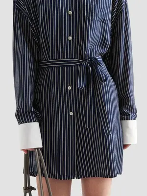 Prada Marocain Shirt Dress - Blue