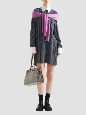 Prada Marocain Shirt Dress - Blue