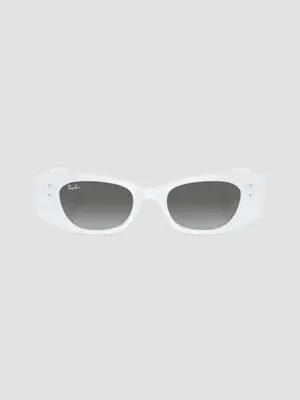 Ray-ban Rb4427 Kat 49mm Rectangular Sunglasses - White Grey Gradient
