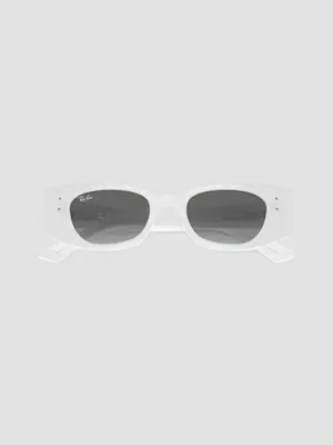 Ray-ban Rb4427 Kat 49mm Rectangular Sunglasses - White Grey Gradient