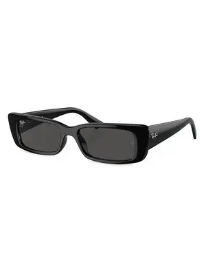 Ray-ban Rb4425 54mm Teru Rectangular Sunglasses Black Dark Grey