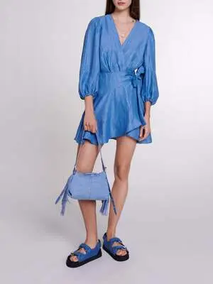 Maje Linen Wrap Dress